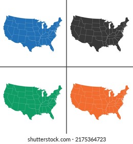 Vector Map Usa Stock Vector (Royalty Free) 2175364723 | Shutterstock