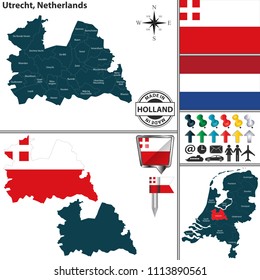 Vector Map Utrecht Region Location On Stock Vector (Royalty Free ...