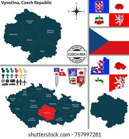 Vector Map Vysocina Region Location On Stock Vector (Royalty Free ...