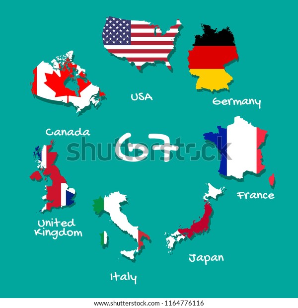Vector Maps G7 Countries Painted Colors Stock Vector (Royalty Free ...