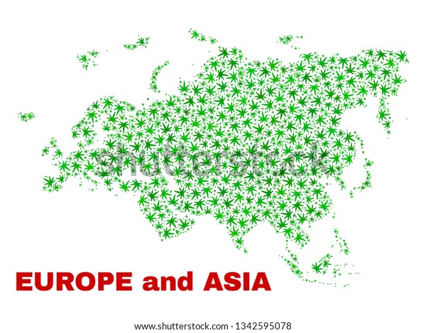 Vector Marijuana Europe Asia Map Mosaic Stock Vector (Royalty Free ...