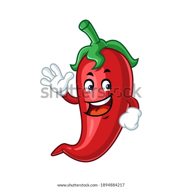 Vector Mascot Cartoon Illustration Chilli Wave: เวกเตอร์สต็อก (ปลอดค่า ...
