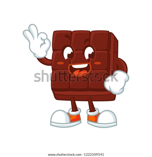 Vector Mascot Cartoon Illustration Happy Chocolate Stock Vector ...