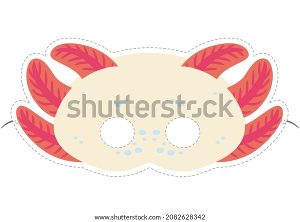 Vector Mask Cute Axolotl Animal Mask Stock Vector (Royalty Free ...