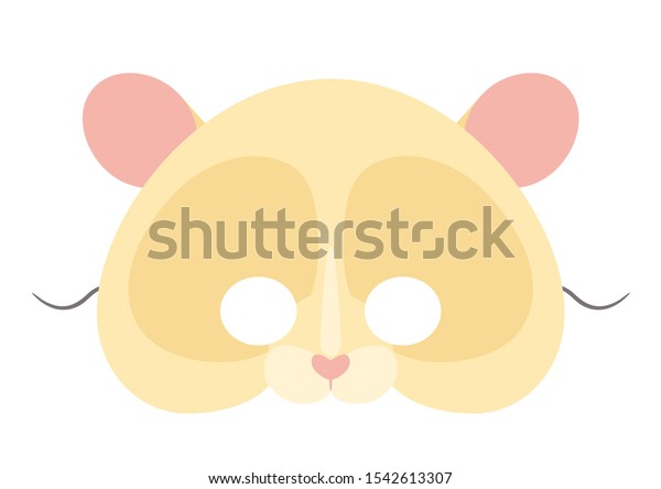 Vector Mask Cute Hamster Animal Mask Stock Vector (Royalty Free ...
