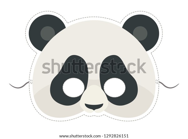 Vector Mask Cute Panda Animal Mask: vector de stock (libre de regalías ...