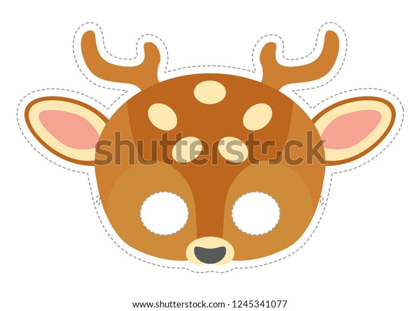 Vector Mask Cute Spotted Deer Animal Stock Vector (Royalty Free) 1245341077