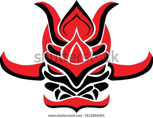 Vector Mask Ethnic Concept Tattoo Topeng Stock Vector (Royalty Free ...