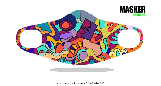 Vector Mask Various Colors Abstract Shape Stock Vector (Royalty Free ...