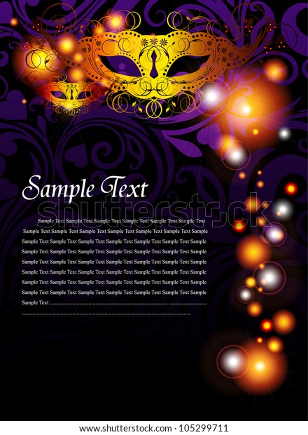 Vector Masquerade Party Poster / Masks For A Masquerade / Vector ...