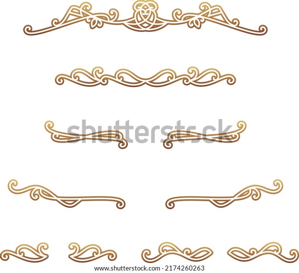 Vector Material Set Gold Vintage Style Stock Vector (Royalty Free ...