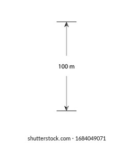 Vector Measurement Distance Arrows Drawings Distance Stock Vector ...