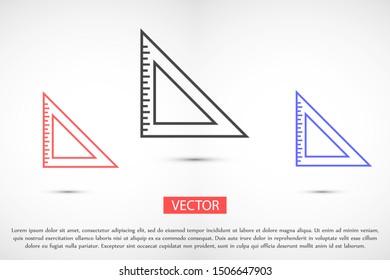 Vector Measurement Ruler Icon Modern Flat Stock Vector (Royalty Free ...