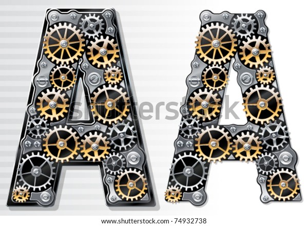 Vector Mechanical Alphabet Gears Letter Stock Vector (Royalty Free ...