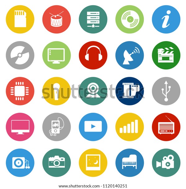 Vector Media Devices Multimedia Icons Set: Stock-Vektorgrafik ...