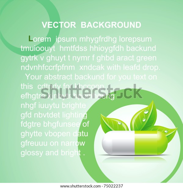 Vector Medical Background Green Pill Stock Vector (Royalty Free) 75022237