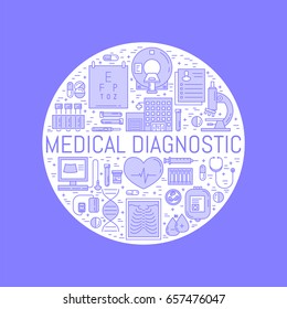 Vector Medical Diagnostic Poster Template Trendy Stock Vector (Royalty ...