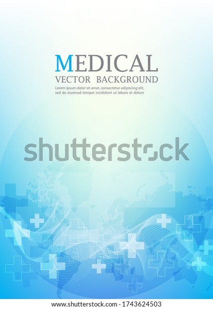 vector medical paper template.blue vector background.