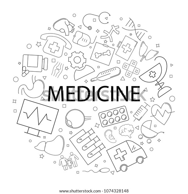 Vector Medicine Pattern Word Medicine Background Stock Vector (Royalty ...