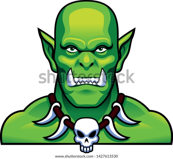 Vector Medieval Fantasy Orc Character Illustration Stock-vektor ...