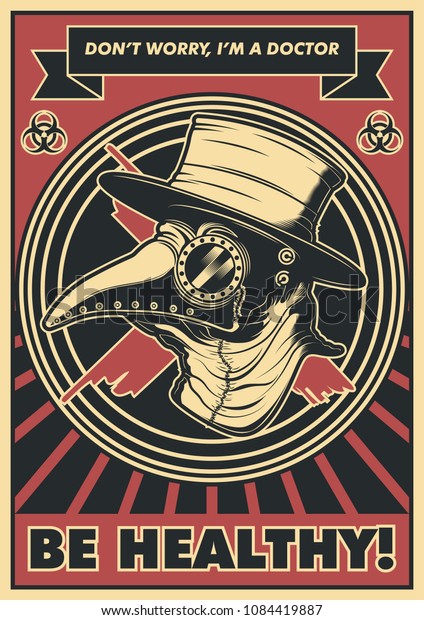 Vector Medieval Plague Doctor Poster Obey Stock Vector (Royalty Free ...