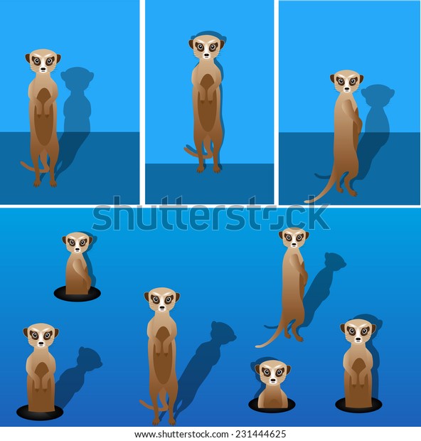 Vector Meerkat Shadow On Blank Background Stock Vector (Royalty Free ...