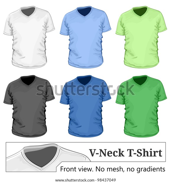 Vector Mens Vneck Tshirt Design Template Stock Vector (Royalty Free ...