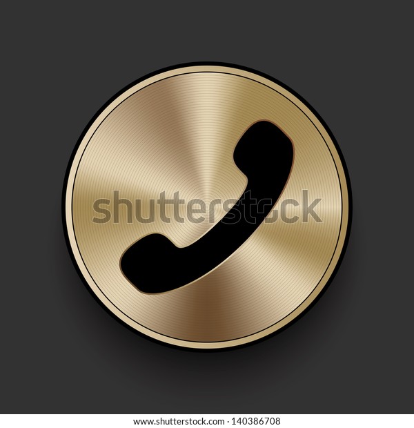 Vector Metal Multimedia Phone Icon Button Stock Vector (Royalty Free ...