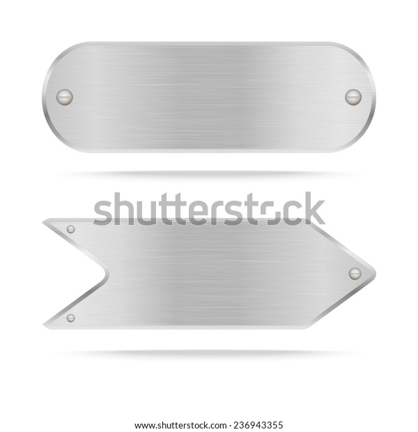 Vector Metal Name Plate Metal Label Stock Vector (Royalty Free) 236943355