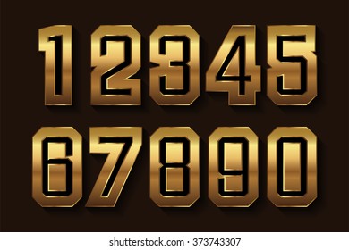Vector Metal Numbers Golden Numbers Stock Vector (Royalty Free ...