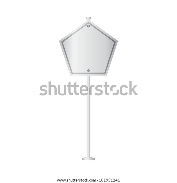 Vector Metal Signpost On Isolated White Stock Vector (Royalty Free ...