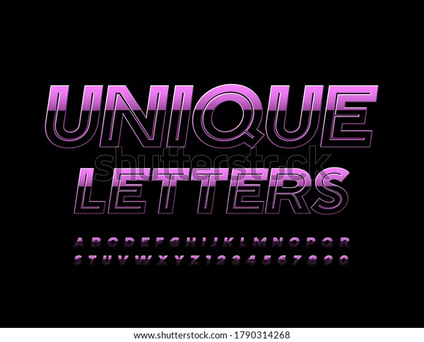 Vector Metallic Unique Alphabet Letters Numbers Stock Vector (Royalty ...