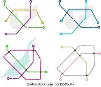 Vector Metro Maps Transports Scheme Set Stock Vector (Royalty Free ...