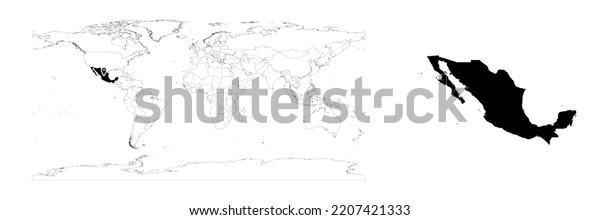 Vector Mexico Map Showing Country Location Stock Vector (Royalty Free ...