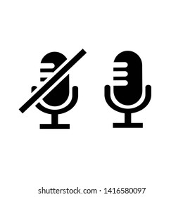 Microphone Muted Unmuted Icon Set Classic Stock Vector (Royalty Free ...