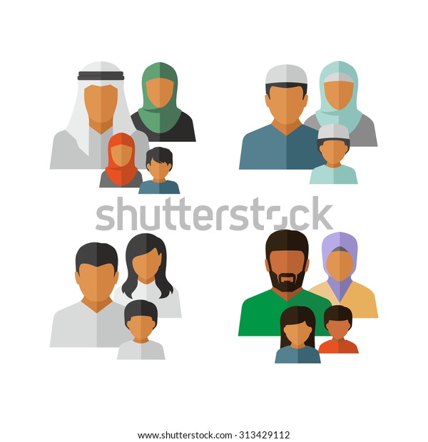 Vector Middle Eastern Family Icons Stock Vector (Royalty Free) 313429112