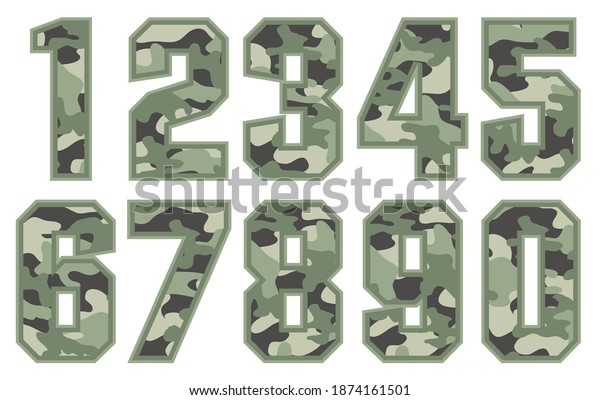 Vector Military Camouflage Numbers Set Stock Vector (Royalty Free ...