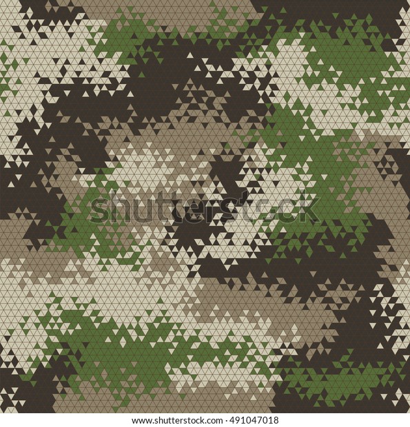 Vector Military Triangle Camouflage Seamless Pattern Stock Vector ...