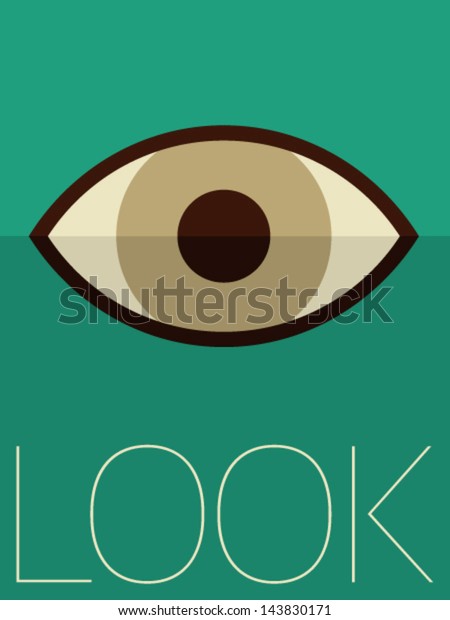 Vector Minimal Design Looking Eye Stock Vector (Royalty Free) 143830171 ...