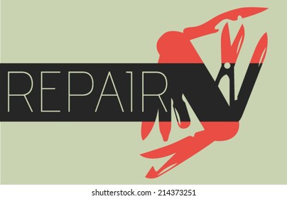 Vector Minimal Design Repair Stock Vector (Royalty Free) 214373251 ...