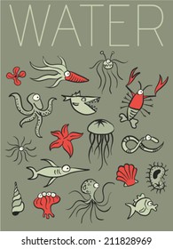 Vector Minimal Design Water Stock Vector (Royalty Free) 211828969 ...