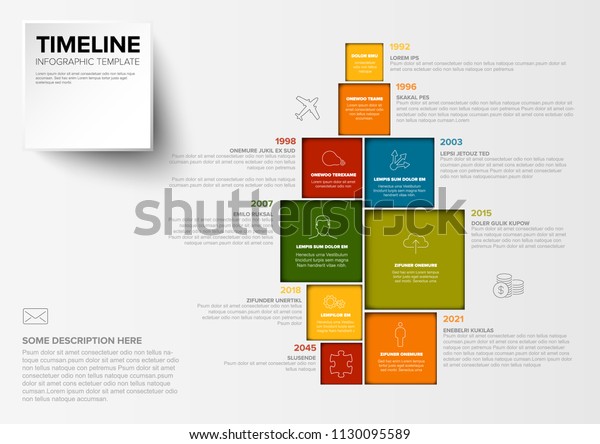 Vector Minimalist Colorful Vertical Timeline Infographic Stock Vector ...