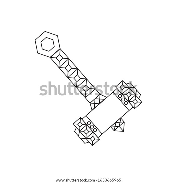 Vector Minimalist Linear Crystal Hammer Logo Stock Vector (Royalty Free ...