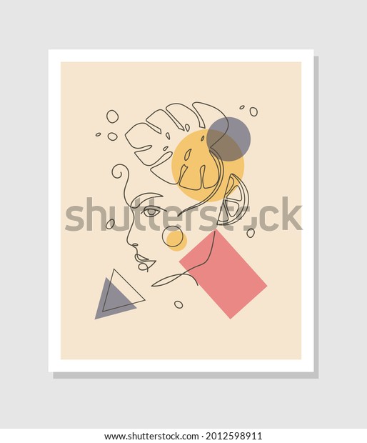Vector Minimalist Style Portrait Line Flower Stock Vector (Royalty Free ...