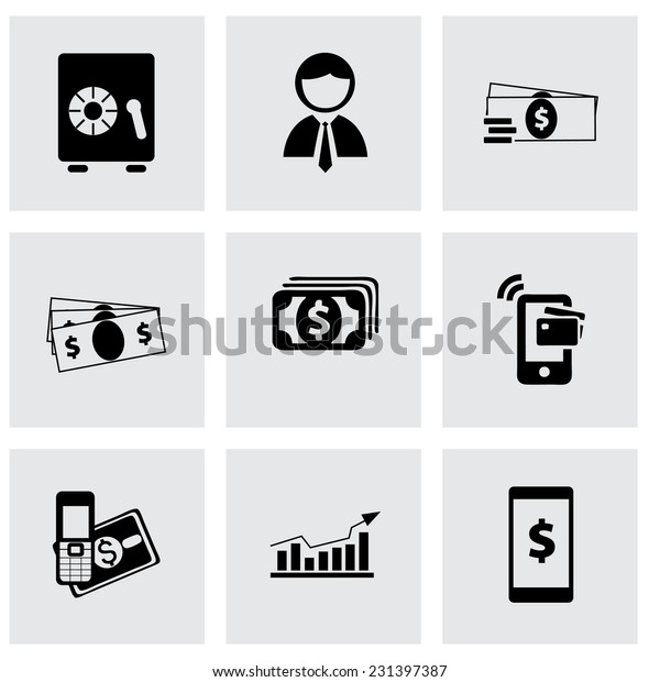 Vector Mobile Banking Icons Set On Stock Vector (Royalty Free) 231397387 Vector Mobile Banking Icons Set On Stock Vector (Royalty Free) 231397387
