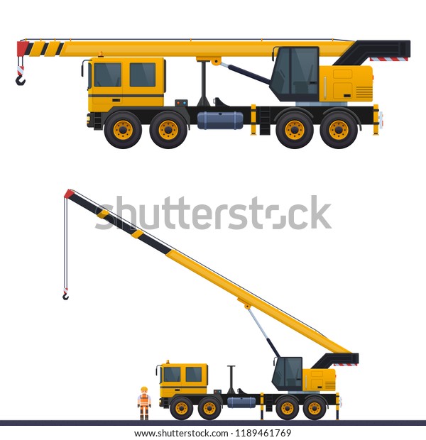 Vector Mobile Crane Illustration Mobile Crane Stock Vector (Royalty ...