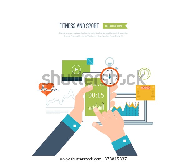 Vector Mobile Phone Fitness App Concept Stock Vector (Royalty Free ...