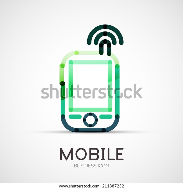 Vector mobile phone icon company logo design, business symbol concept ...