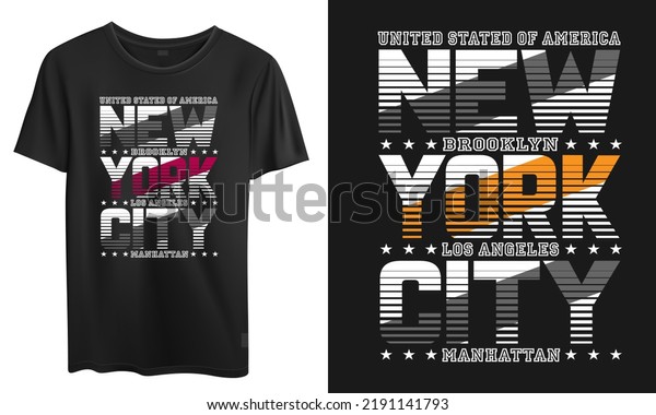 Vector Mockup New York Letters T Stock Vector (Royalty Free) 2191141793 ...