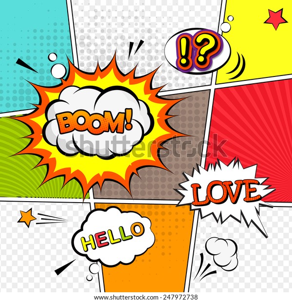 Vector Mockup Typical Comic Book Page Stock Vector Royalty Free 247972738